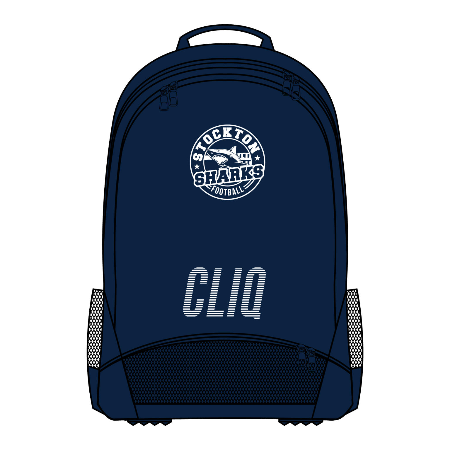 Cliq Backpack with Club Logo - Stockton Sharks - Sportsclique Shop