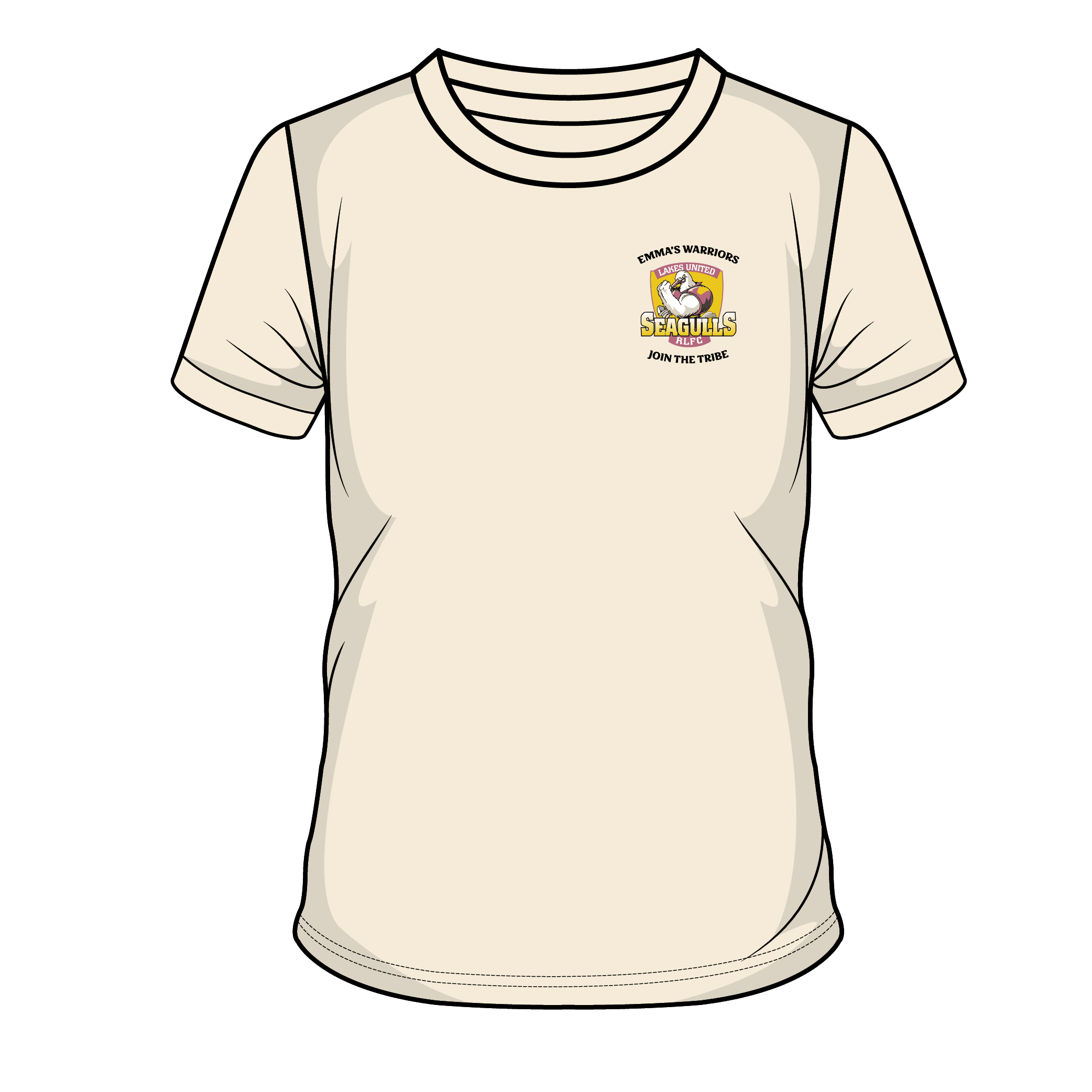 EW+LU TEE ADULT ECRU - Emma's Warriors - Sportsclique Shop